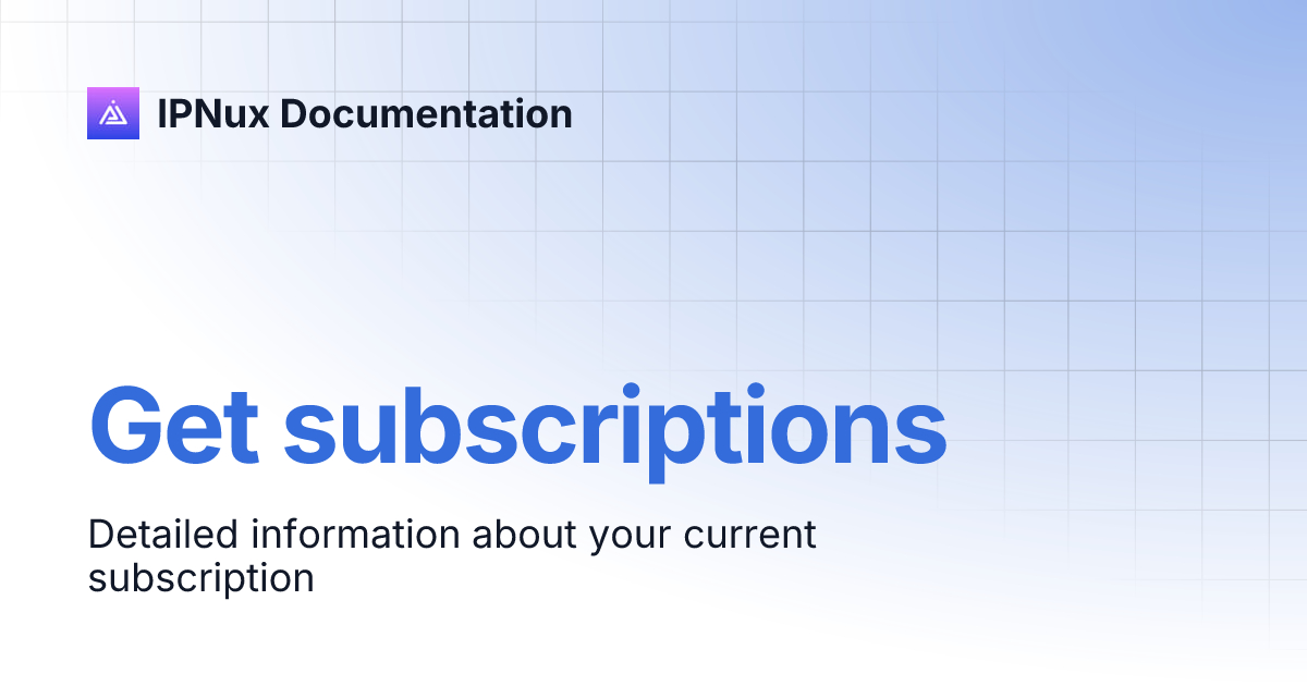 Get subscriptions | IPNux Documentation